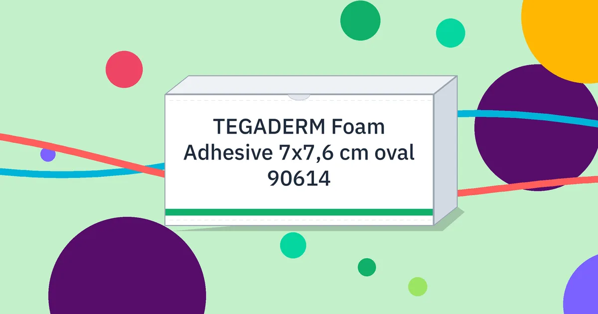Symbolbild: Packung mit der Aufschrift TEGADERM Foam Adhesive 7x7,6 cm oval 90614 (PZN 11285112) – Verfügbarkeit und Bezug in Apotheken in Frankfurt am Main