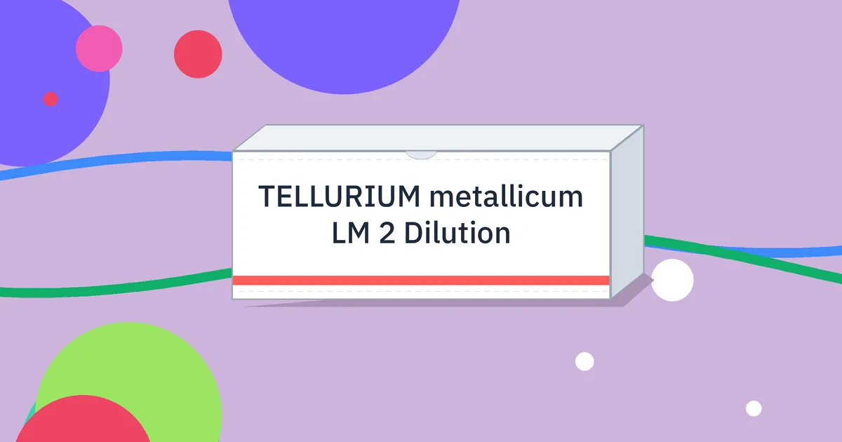 Symbolbild: Packung mit der Aufschrift TELLURIUM metallicum LM 2 Dilution (PZN 13215535) – Verfügbarkeit und Bezug in Apotheken in Frankfurt am Main