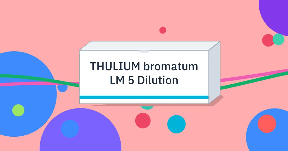 Symbolbild: Packung mit der Aufschrift THULIUM bromatum LM 5 Dilution (PZN 13690673) – Verfügbarkeit und Bezug in Apotheken in Frankfurt am Main