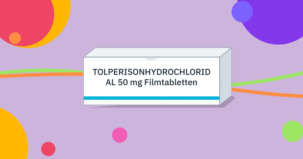 Symbolbild: Packung mit der Aufschrift TOLPERISONHYDROCHLORID AL 50 mg Filmtabletten (PZN 07314173) – Verfügbarkeit und Bezug in Apotheken in Frankfurt am Main