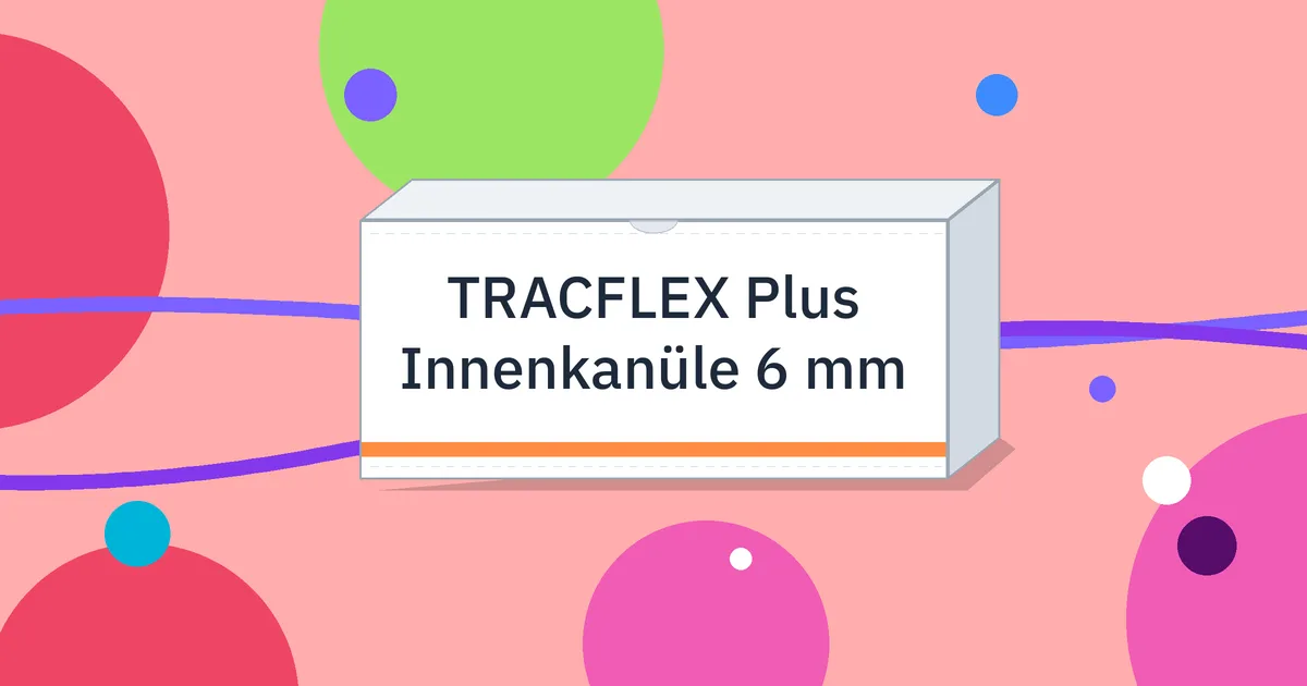 Symbolbild: Packung mit der Aufschrift TRACFLEX Plus Innenkanüle 6 mm (PZN 10391639) – Verfügbarkeit und Bezug in Apotheken in Frankfurt am Main
