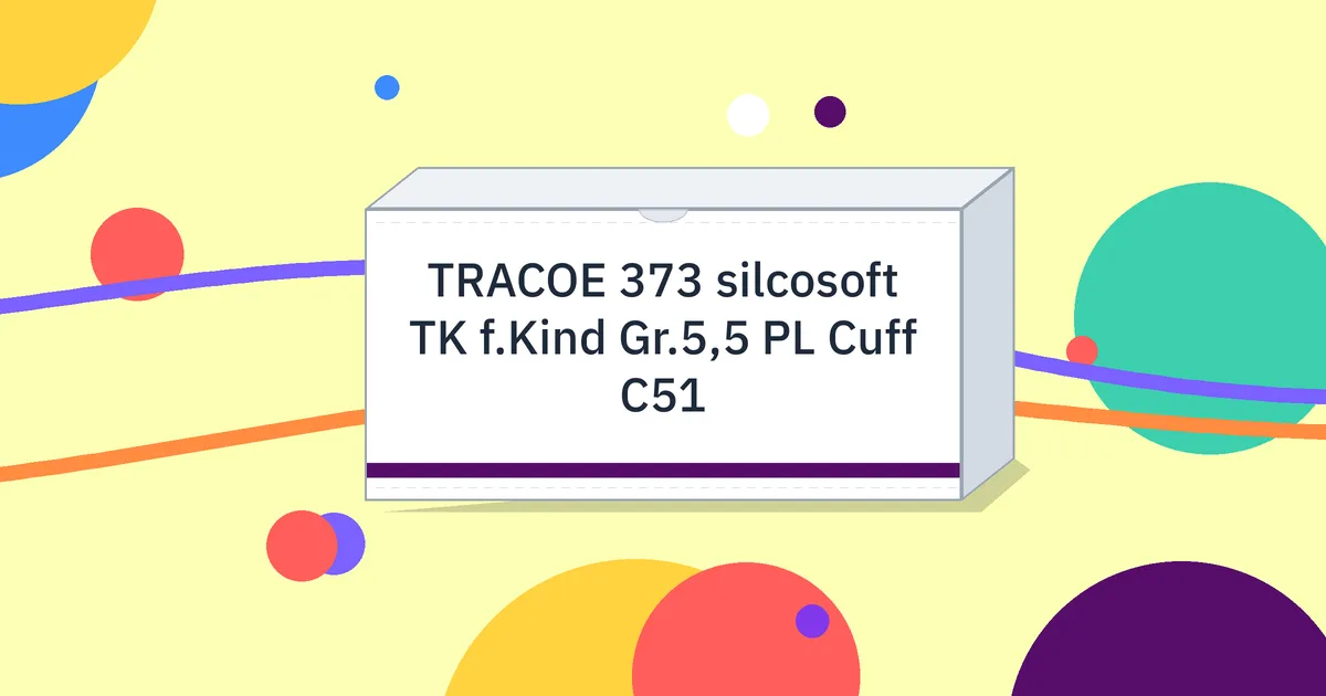 Symbolbild: Packung mit der Aufschrift TRACOE 373 silcosoft TK f.Kind Gr.5,5 PL Cuff C51 (PZN 14317580) – Verfügbarkeit und Bezug in Apotheken in Frankfurt am Main