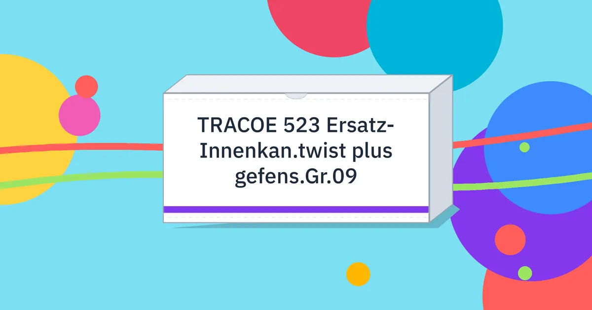 Symbolbild: Packung mit der Aufschrift TRACOE 523 Ersatz-Innenkan.twist plus gefens.Gr.09 (PZN 05881258) – Verfügbarkeit und Bezug in Apotheken in Frankfurt am Main