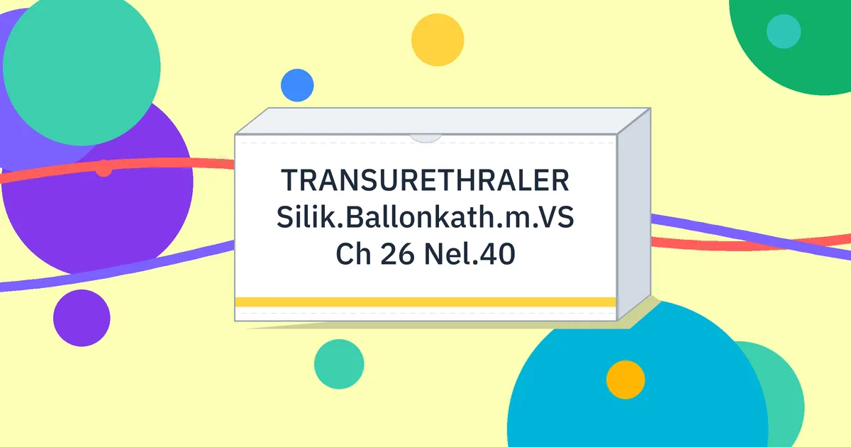 Symbolbild: Packung mit der Aufschrift TRANSURETHRALER Silik.Ballonkath.m.VS Ch 26 Nel.40 (PZN 10185029) – Verfügbarkeit und Bezug in Apotheken in Frankfurt am Main