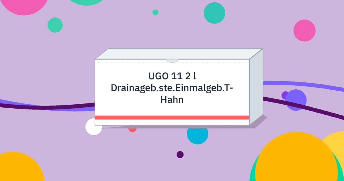 Symbolbild: Packung mit der Aufschrift UGO 11 2 l Drainageb.ste.Einmalgeb.T-Hahn (PZN 13814508) – Verfügbarkeit und Bezug in Apotheken in Frankfurt am Main