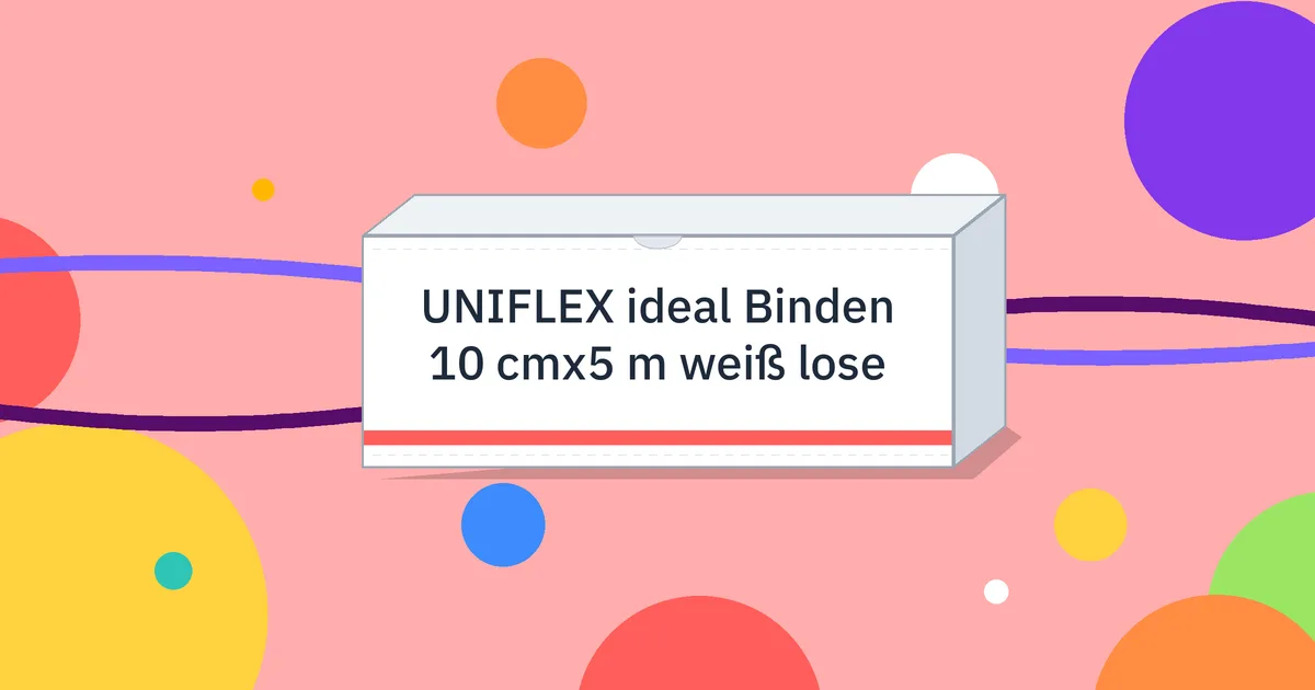 Symbolbild: Packung mit der Aufschrift UNIFLEX ideal Binden 10 cmx5 m weiß lose (PZN 13871044) – Verfügbarkeit und Bezug in Apotheken in Frankfurt am Main