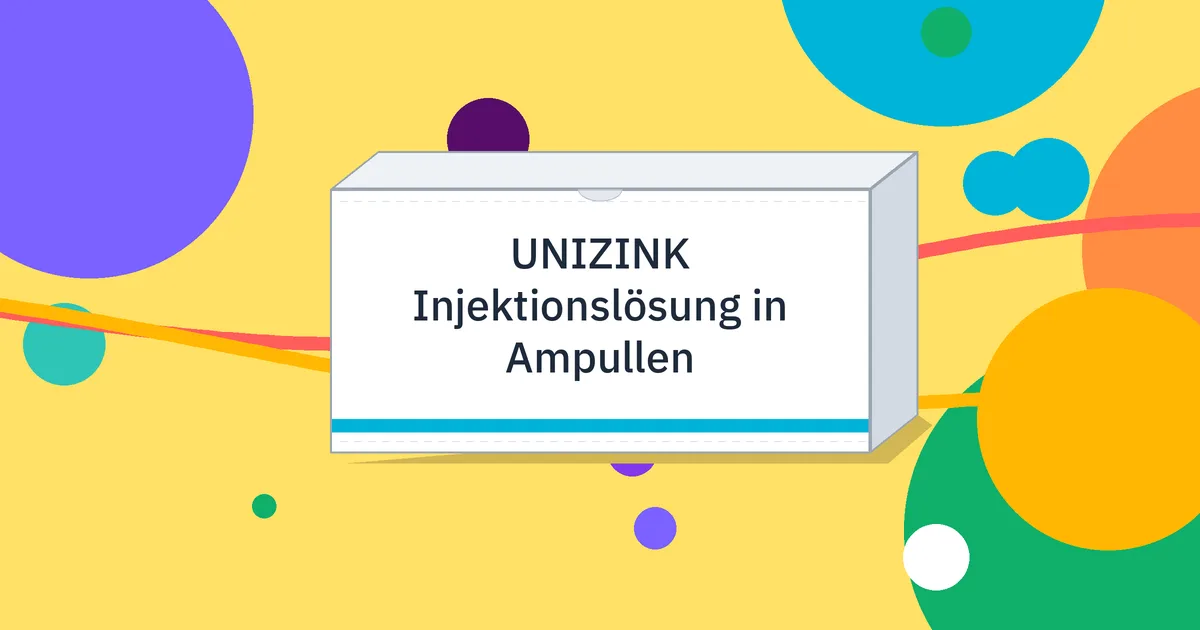 Symbolbild: Packung mit der Aufschrift UNIZINK Injektionslösung in Ampullen (PZN 03499388) – Verfügbarkeit und Bezug in Apotheken in Frankfurt am Main