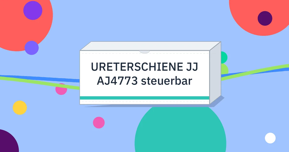 Symbolbild: Packung mit der Aufschrift URETERSCHIENE JJ AJ4773 steuerbar (PZN 00154832) – Verfügbarkeit und Bezug in Apotheken in Frankfurt am Main