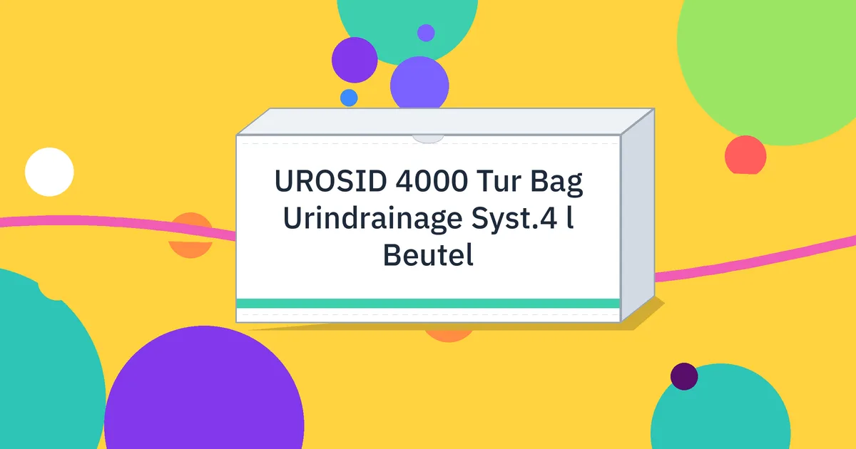 Symbolbild: Packung mit der Aufschrift UROSID 4000 Tur Bag Urindrainage Syst.4 l Beutel (PZN 06714373) – Verfügbarkeit und Bezug in Apotheken in Frankfurt am Main