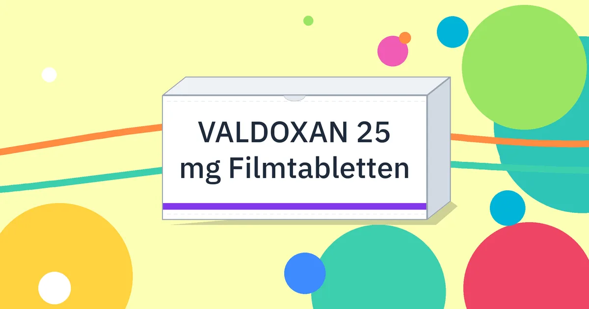 Symbolbild: Packung mit der Aufschrift VALDOXAN 25 mg Filmtabletten (PZN 07697843) – Verfügbarkeit und Bezug in Apotheken in Frankfurt am Main