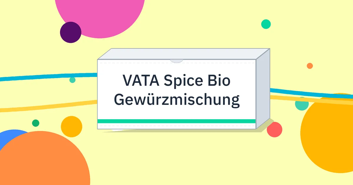 Symbolbild: Packung mit der Aufschrift VATA Spice Bio Gewürzmischung (PZN 10418640) – Verfügbarkeit und Bezug in Apotheken in Frankfurt am Main