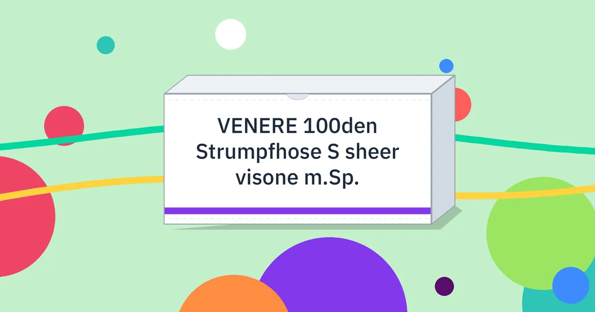 Symbolbild: Packung mit der Aufschrift VENERE 100den Strumpfhose S sheer visone m.Sp. (PZN 16170916) – Verfügbarkeit und Bezug in Apotheken in Frankfurt am Main