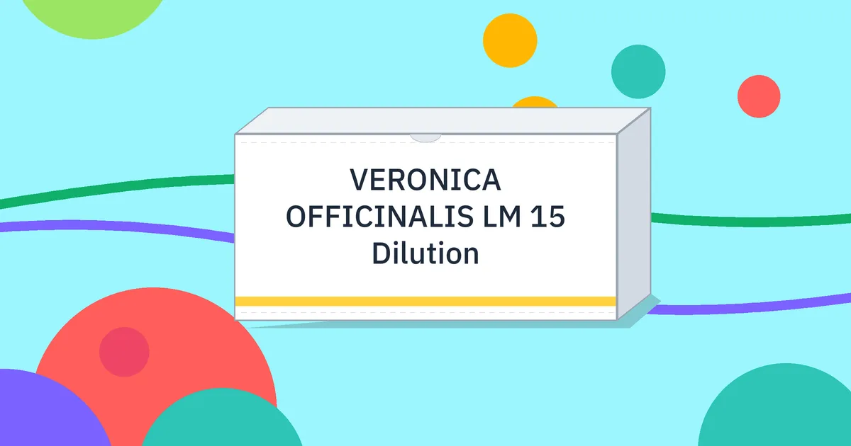 Symbolbild: Packung mit der Aufschrift VERONICA OFFICINALIS LM 15 Dilution (PZN 13269985) – Verfügbarkeit und Bezug in Apotheken in Frankfurt am Main