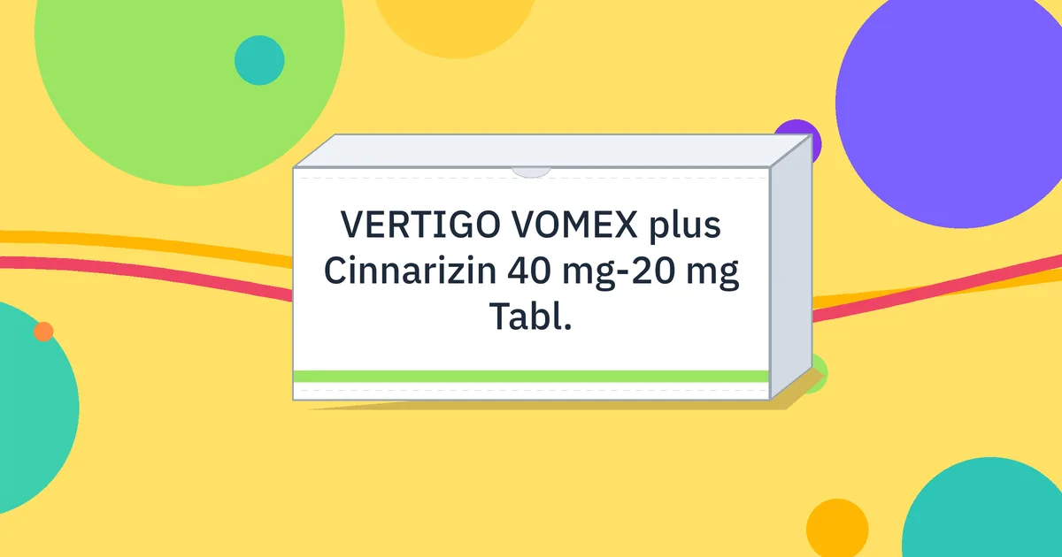 Symbolbild: Packung mit der Aufschrift VERTIGO VOMEX plus Cinnarizin 40 mg-20 mg Tabl. (PZN 11888483) – Verfügbarkeit und Bezug in Apotheken in Frankfurt am Main