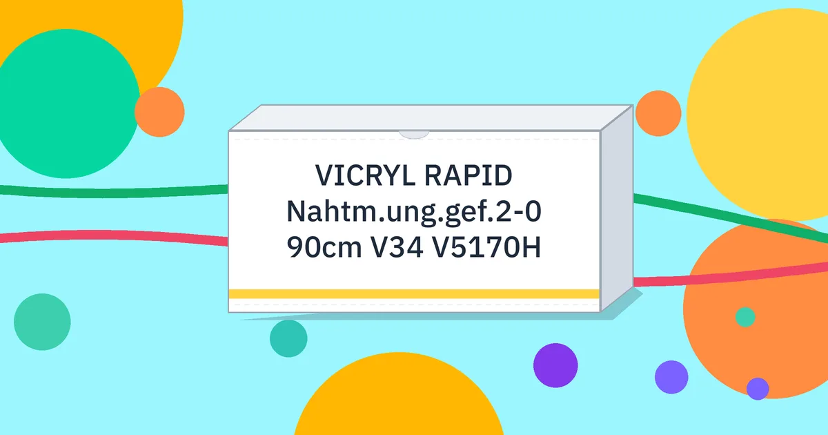 Symbolbild: Packung mit der Aufschrift VICRYL RAPID Nahtm.ung.gef.2-0 90cm V34 V5170H (PZN 20924226) – Verfügbarkeit und Bezug in Apotheken in Frankfurt am Main