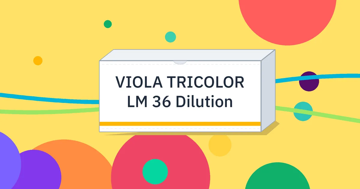 Symbolbild: Packung mit der Aufschrift VIOLA TRICOLOR LM 36 Dilution (PZN 13276525) – Verfügbarkeit und Bezug in Apotheken in Frankfurt am Main