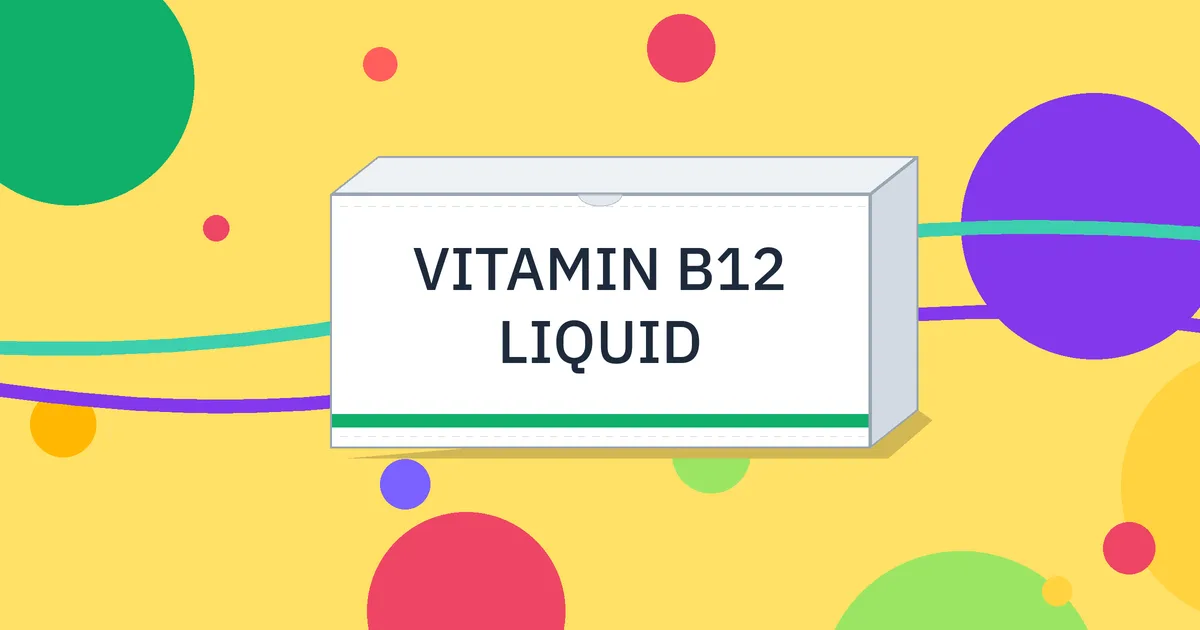Symbolbild: Packung mit der Aufschrift VITAMIN B12 LIQUID (PZN 18044825) – Verfügbarkeit und Bezug in Apotheken in Frankfurt am Main