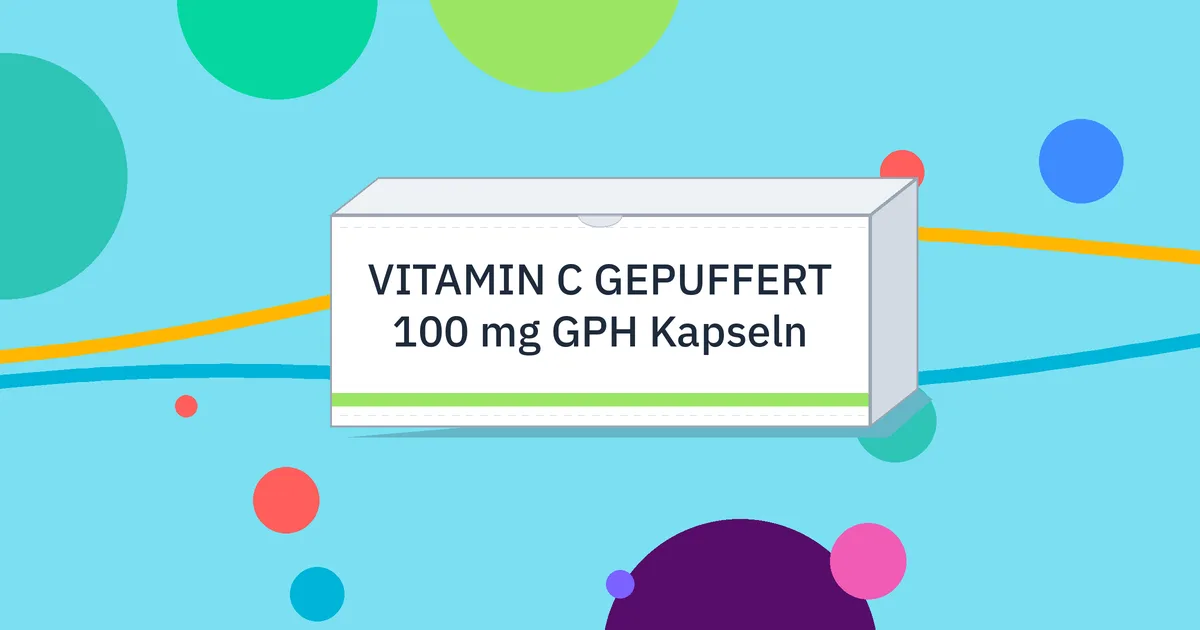 Symbolbild: Packung mit der Aufschrift VITAMIN C GEPUFFERT 100 mg GPH Kapseln (PZN 02073440) – Verfügbarkeit und Bezug in Apotheken in Frankfurt am Main