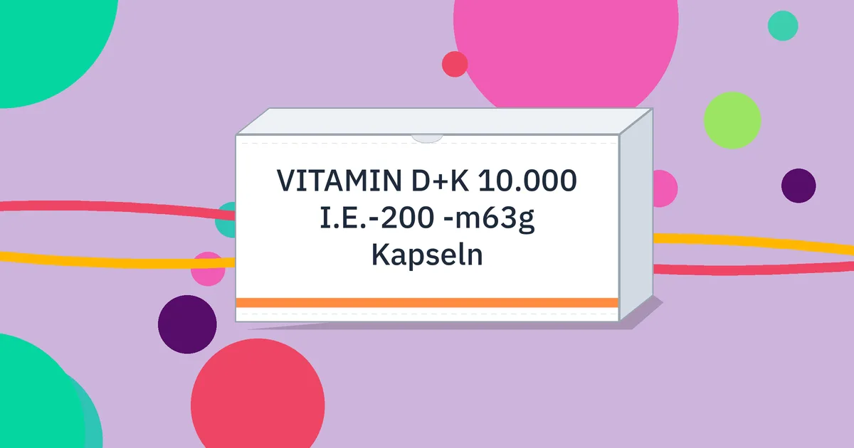 Symbolbild: Packung mit der Aufschrift VITAMIN D+K 10.000 I.E.-200 -m63g Kapseln (PZN 17250267) – Verfügbarkeit und Bezug in Apotheken in Frankfurt am Main