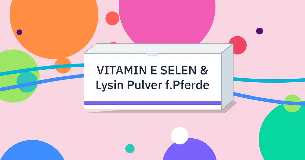 Symbolbild: Packung mit der Aufschrift VITAMIN E SELEN & Lysin Pulver f.Pferde (PZN 17835418) – Verfügbarkeit und Bezug in Apotheken in Frankfurt am Main