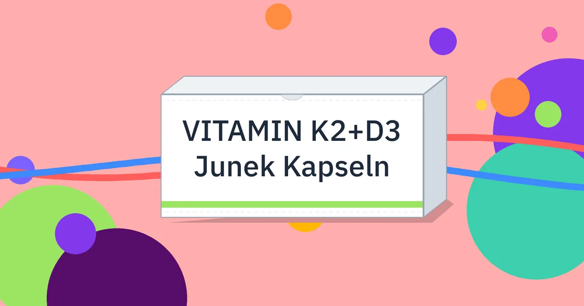 Symbolbild: Packung mit der Aufschrift VITAMIN K2+D3 Junek Kapseln (PZN 15432685) – Verfügbarkeit und Bezug in Apotheken in Frankfurt am Main