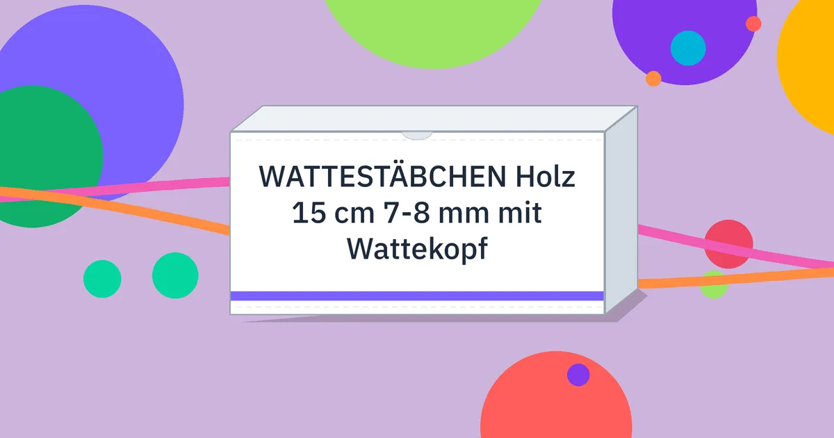 Symbolbild: Packung mit der Aufschrift WATTESTÄBCHEN Holz 15 cm 7-8 mm mit Wattekopf (PZN 07101425) – Verfügbarkeit und Bezug in Apotheken in Frankfurt am Main