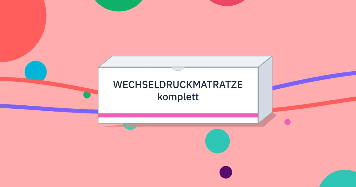 Symbolbild: Packung mit der Aufschrift WECHSELDRUCKMATRATZE komplett (PZN 03375545) – Verfügbarkeit und Bezug in Apotheken in Frankfurt am Main