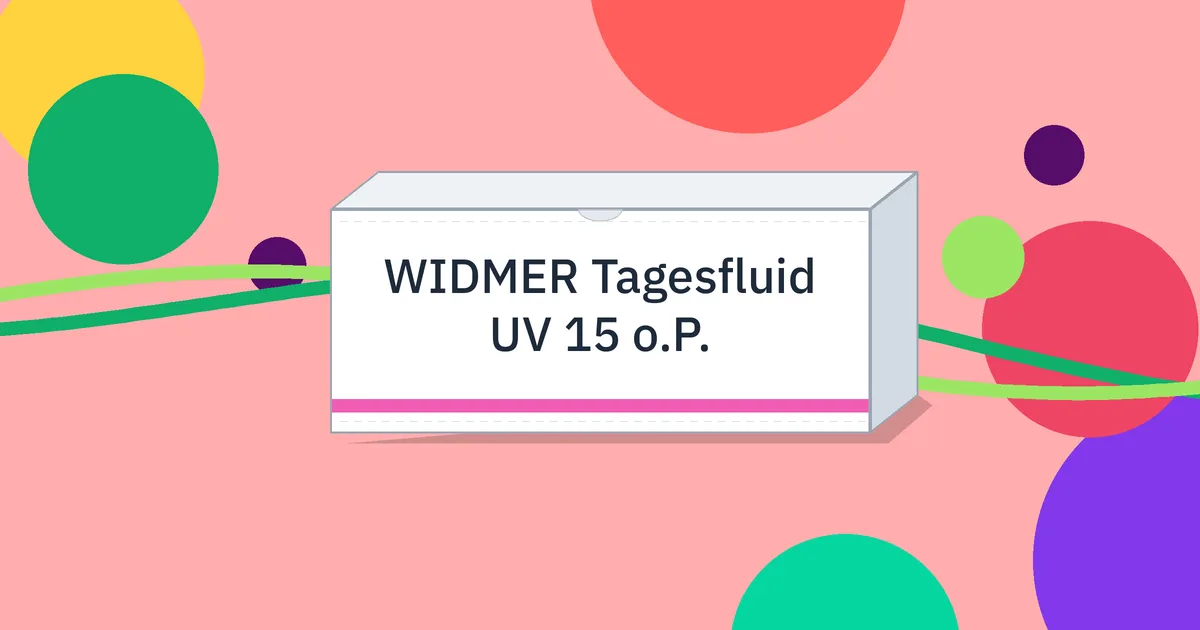 Symbolbild: Packung mit der Aufschrift WIDMER Tagesfluid UV 15 o.P. (PZN 18442253) – Verfügbarkeit und Bezug in Apotheken in Frankfurt am Main