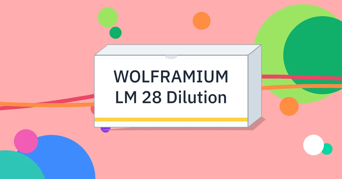 Symbolbild: Packung mit der Aufschrift WOLFRAMIUM LM 28 Dilution (PZN 13281035) – Verfügbarkeit und Bezug in Apotheken in Frankfurt am Main