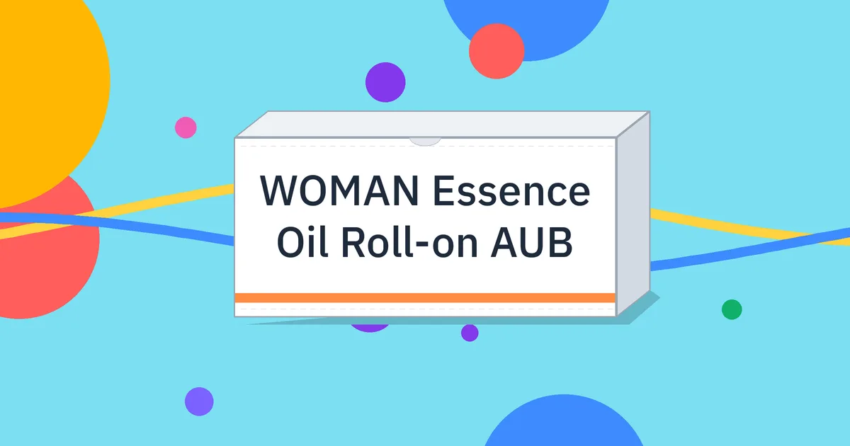 Symbolbild: Packung mit der Aufschrift WOMAN Essence Oil Roll-on AUB (PZN 18734530) – Verfügbarkeit und Bezug in Apotheken in Frankfurt am Main