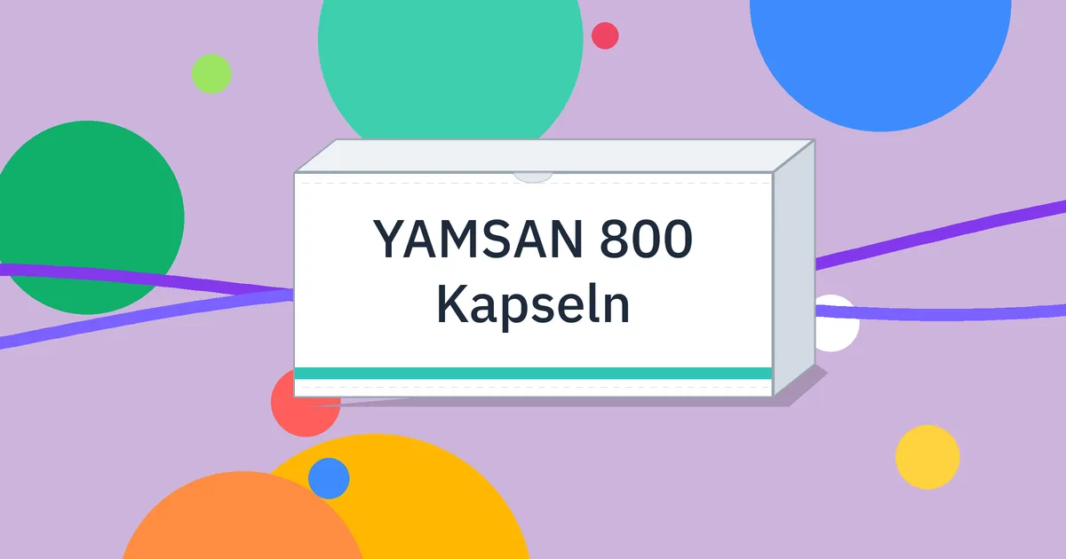 Symbolbild: Packung mit der Aufschrift YAMSAN 800 Kapseln (PZN 00694072) – Verfügbarkeit und Bezug in Apotheken in Frankfurt am Main