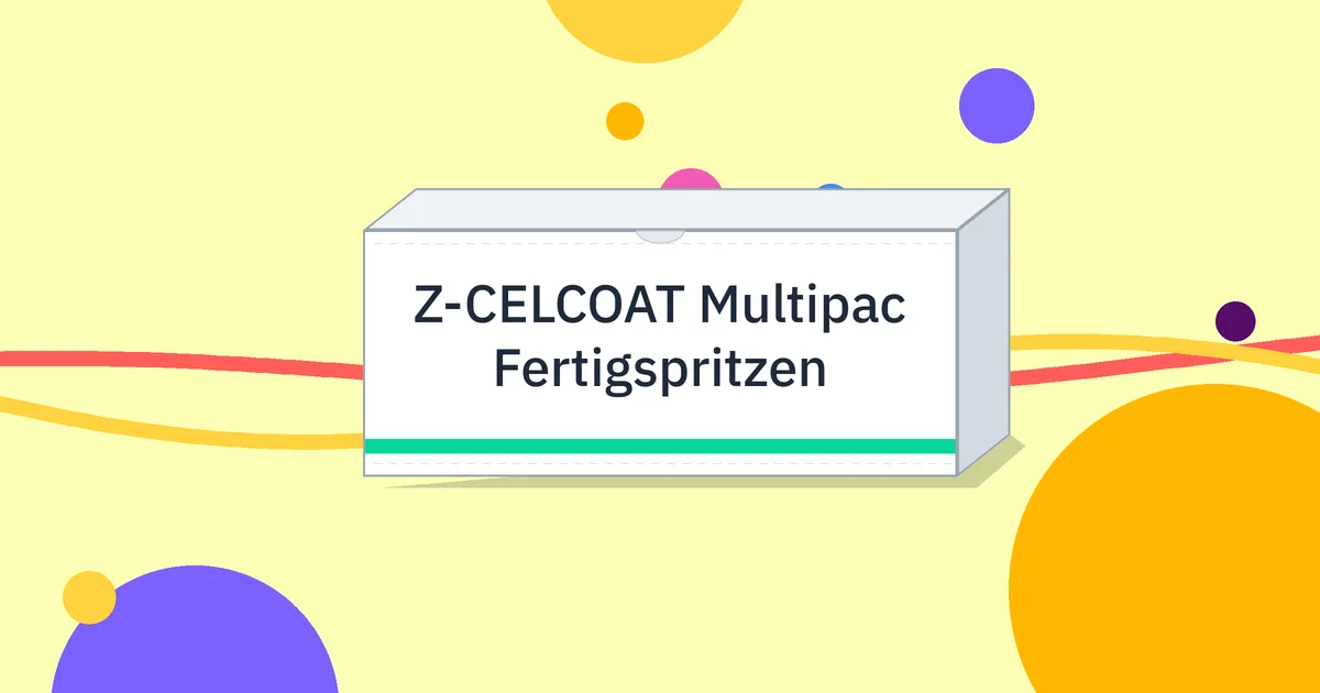 Symbolbild: Packung mit der Aufschrift Z-CELCOAT Multipac Fertigspritzen (PZN 05378832) – Verfügbarkeit und Bezug in Apotheken in Frankfurt am Main