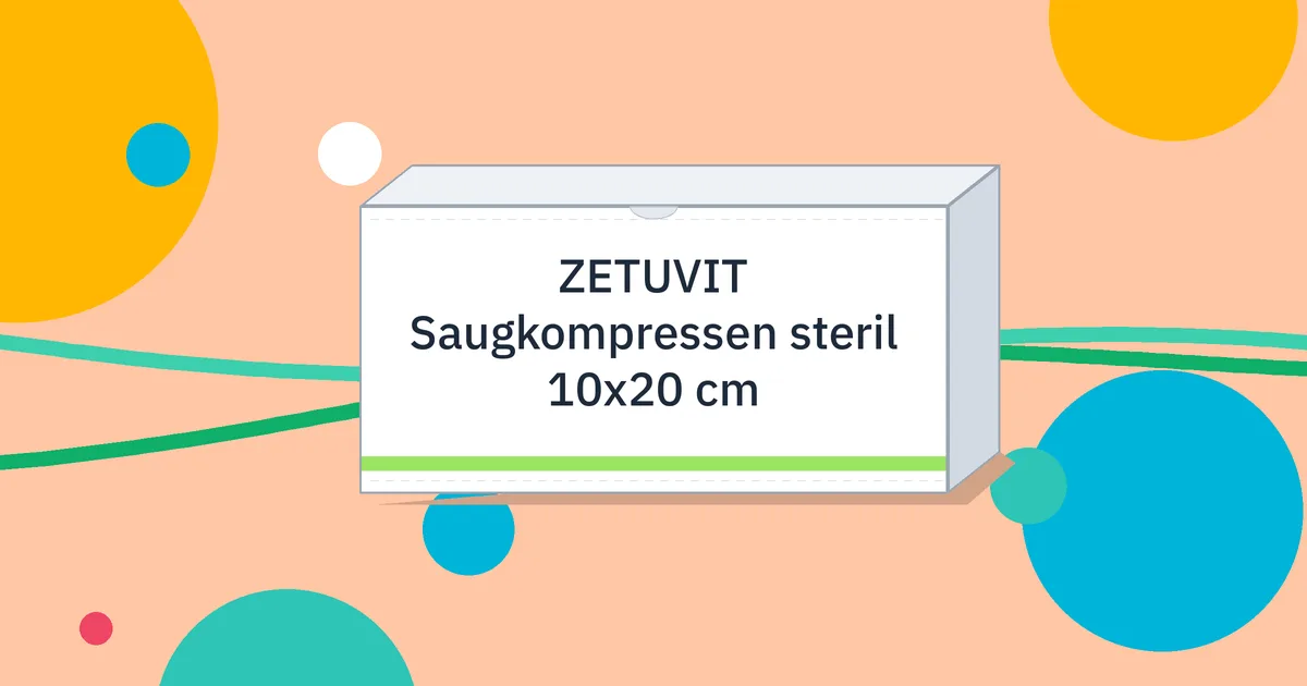 Symbolbild: Packung mit der Aufschrift ZETUVIT Saugkompressen steril 10x20 cm (PZN 15889568) – Verfügbarkeit und Bezug in Apotheken in Frankfurt am Main
