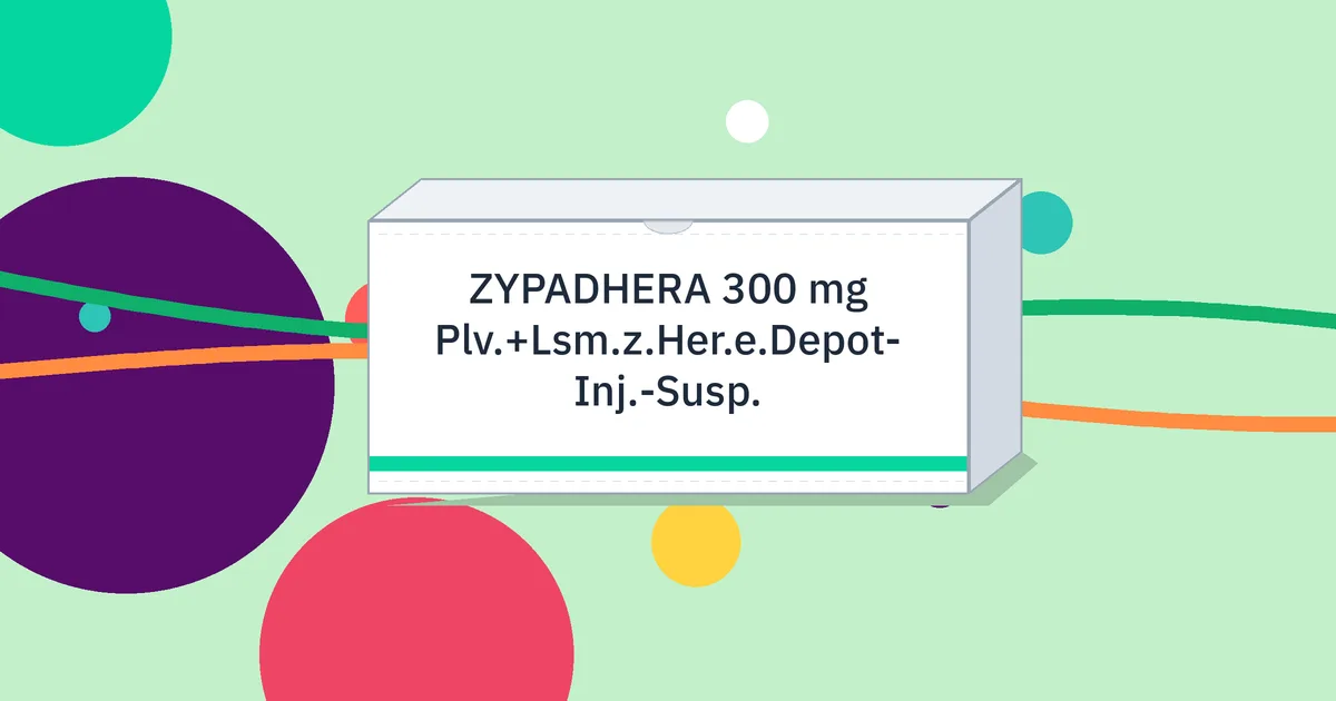Symbolbild: Packung mit der Aufschrift ZYPADHERA 300 mg Plv.+Lsm.z.Her.e.Depot-Inj.-Susp. (PZN 16768594) – Verfügbarkeit und Bezug in Apotheken in Frankfurt am Main