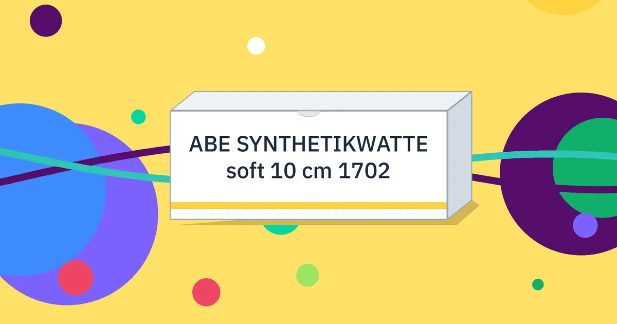 Symbolbild: Packung mit der Aufschrift ABE SYNTHETIKWATTE soft 10 cm 1702 (PZN 06627964) – Verfügbarkeit und Bezug in Apotheken in Frankfurt am Main