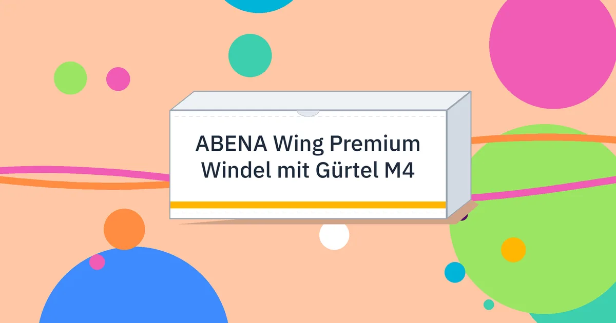 Symbolbild: Packung mit der Aufschrift ABENA Wing Premium Windel mit Gürtel M4 (PZN 17468836) – Verfügbarkeit und Bezug in Apotheken in Frankfurt am Main