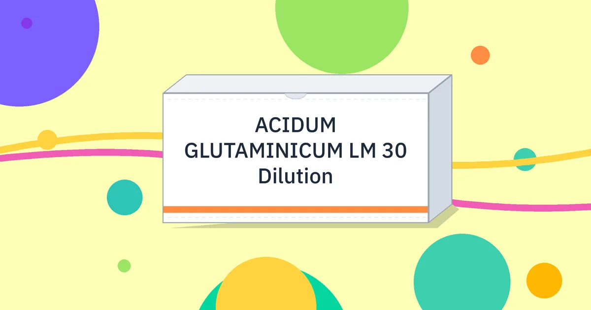 Symbolbild: Packung mit der Aufschrift ACIDUM GLUTAMINICUM LM 30 Dilution (PZN 13276873) – Verfügbarkeit und Bezug in Apotheken in Frankfurt am Main