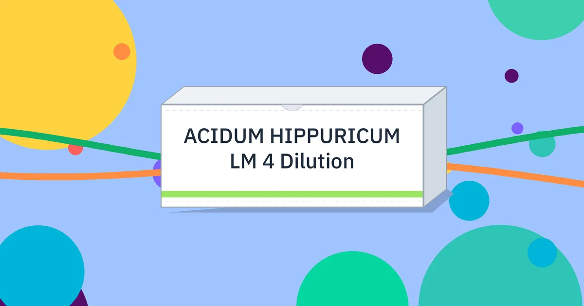 Symbolbild: Packung mit der Aufschrift ACIDUM HIPPURICUM LM 4 Dilution (PZN 13277186) – Verfügbarkeit und Bezug in Apotheken in Frankfurt am Main