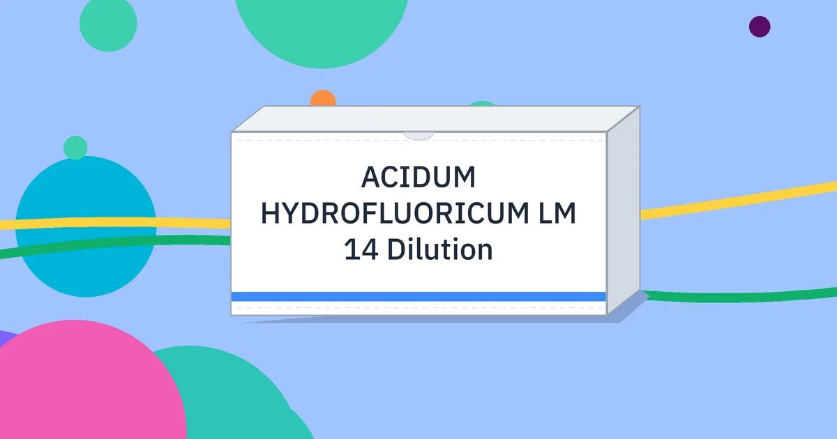 Symbolbild: Packung mit der Aufschrift ACIDUM HYDROFLUORICUM LM 14 Dilution (PZN 13500402) – Verfügbarkeit und Bezug in Apotheken in Frankfurt am Main