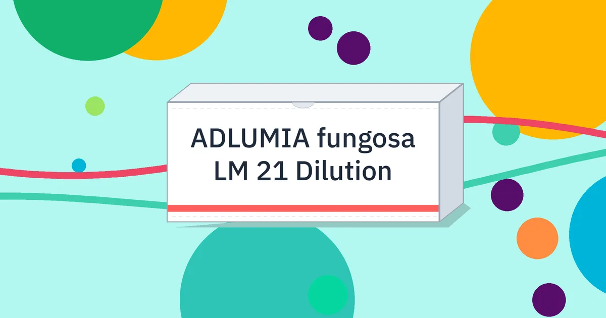 Symbolbild: Packung mit der Aufschrift ADLUMIA fungosa LM 21 Dilution (PZN 13296634) – Verfügbarkeit und Bezug in Apotheken in Frankfurt am Main