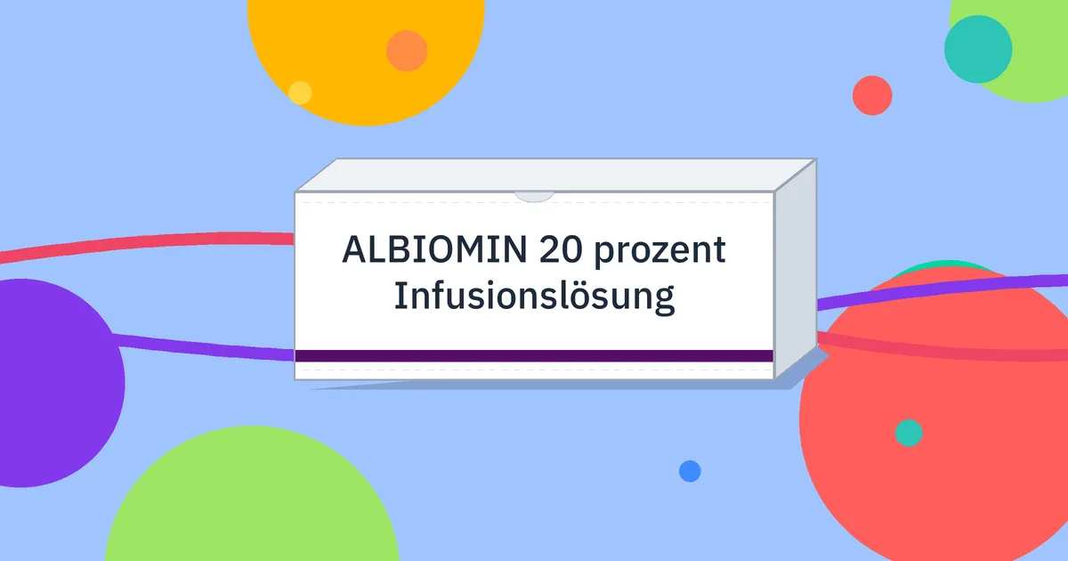 Symbolbild: Packung mit der Aufschrift ALBIOMIN 20 prozent Infusionslösung (PZN 05748565) – Verfügbarkeit und Bezug in Apotheken in Frankfurt am Main