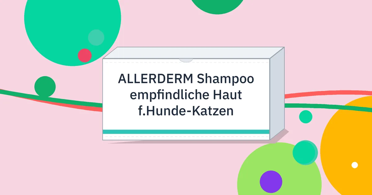 Symbolbild: Packung mit der Aufschrift ALLERDERM Shampoo empfindliche Haut f.Hunde-Katzen (PZN 19421419) – Verfügbarkeit und Bezug in Apotheken in Frankfurt am Main