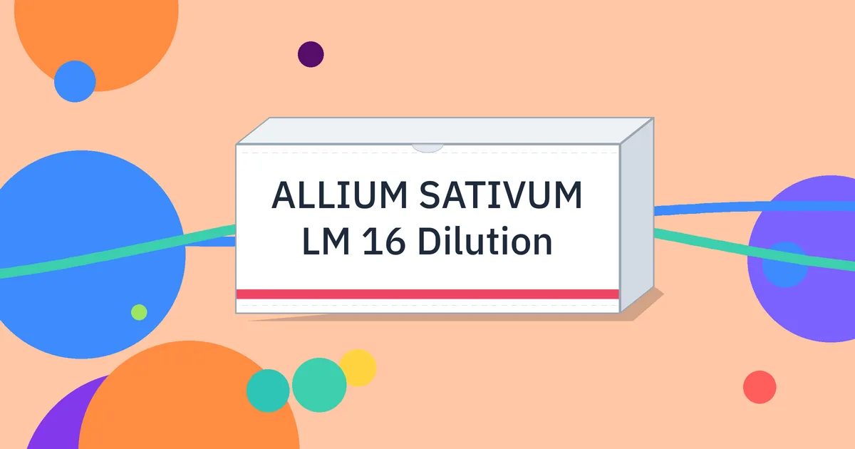 Symbolbild: Packung mit der Aufschrift ALLIUM SATIVUM LM 16 Dilution (PZN 13311598) – Verfügbarkeit und Bezug in Apotheken in Frankfurt am Main
