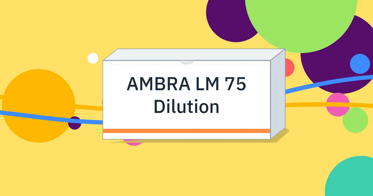 Symbolbild: Packung mit der Aufschrift AMBRA LM 75 Dilution (PZN 12760029) – Verfügbarkeit und Bezug in Apotheken in Frankfurt am Main