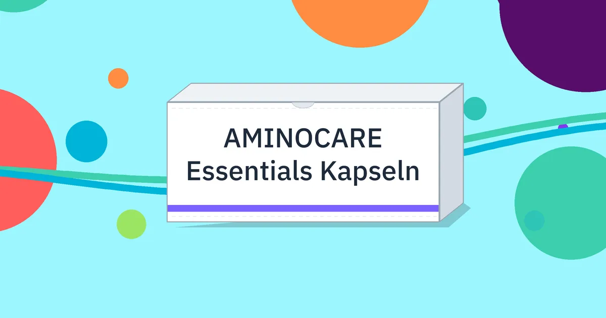 Symbolbild: Packung mit der Aufschrift AMINOCARE Essentials Kapseln (PZN 20346410) – Verfügbarkeit und Bezug in Apotheken in Frankfurt am Main