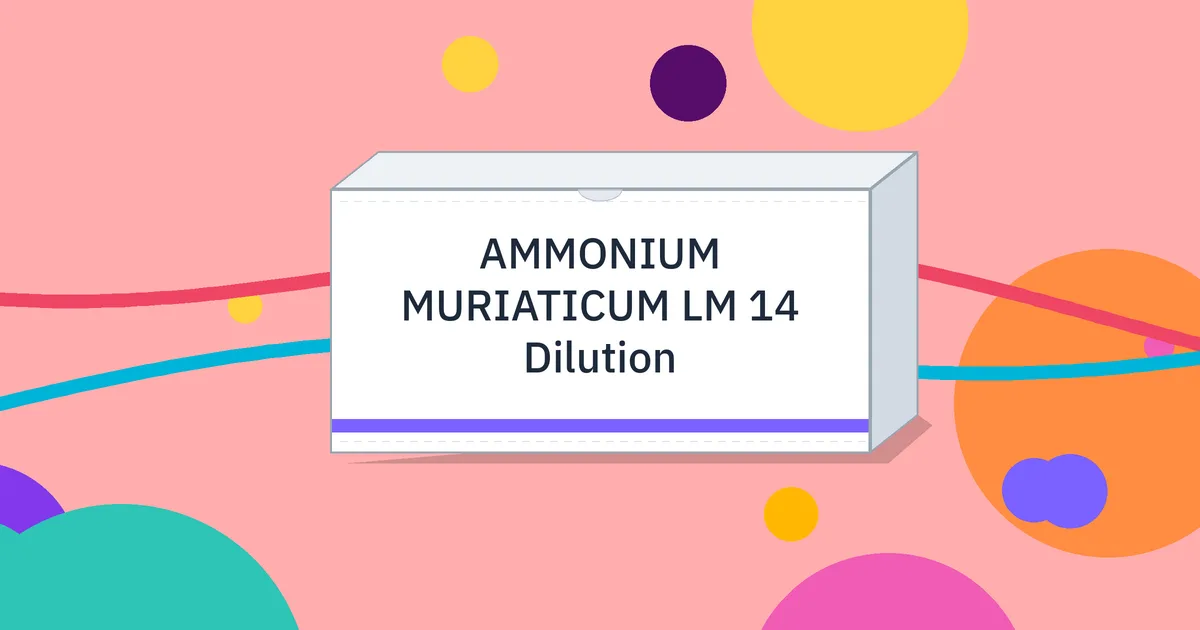 Symbolbild: Packung mit der Aufschrift AMMONIUM MURIATICUM LM 14 Dilution (PZN 12761075) – Verfügbarkeit und Bezug in Apotheken in Frankfurt am Main