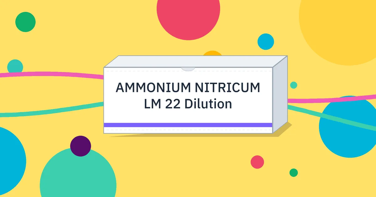 Symbolbild: Packung mit der Aufschrift AMMONIUM NITRICUM LM 22 Dilution (PZN 13321912) – Verfügbarkeit und Bezug in Apotheken in Frankfurt am Main