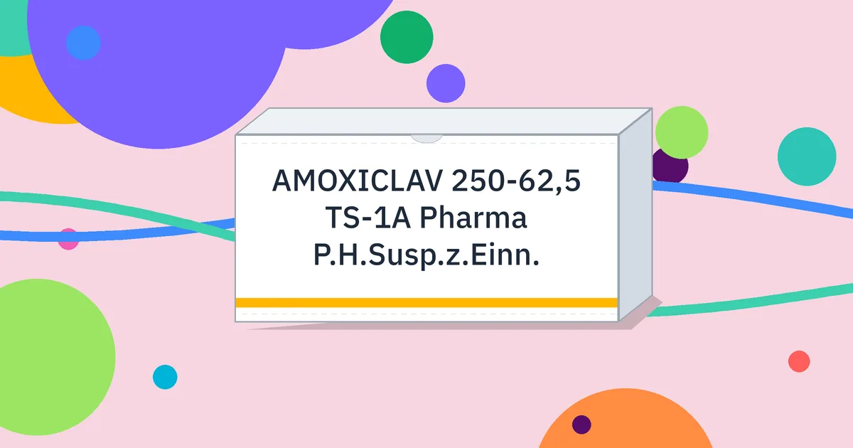 Symbolbild: Packung mit der Aufschrift AMOXICLAV 250-62,5 TS-1A Pharma P.H.Susp.z.Einn. (PZN 06312031) – Verfügbarkeit und Bezug in Apotheken in Frankfurt am Main
