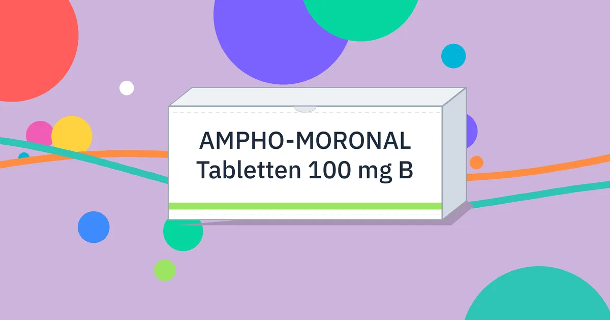 Symbolbild: Packung mit der Aufschrift AMPHO-MORONAL Tabletten 100 mg B (PZN 11647087) – Verfügbarkeit und Bezug in Apotheken in Frankfurt am Main