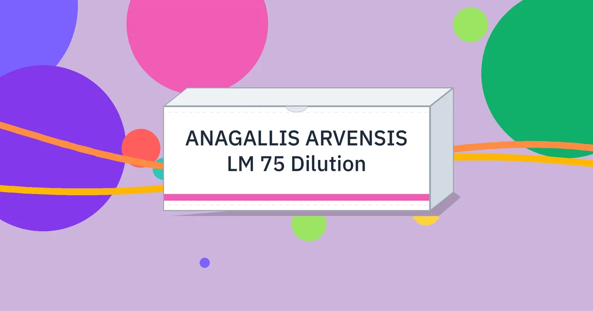 Symbolbild: Packung mit der Aufschrift ANAGALLIS ARVENSIS LM 75 Dilution (PZN 13328133) – Verfügbarkeit und Bezug in Apotheken in Frankfurt am Main